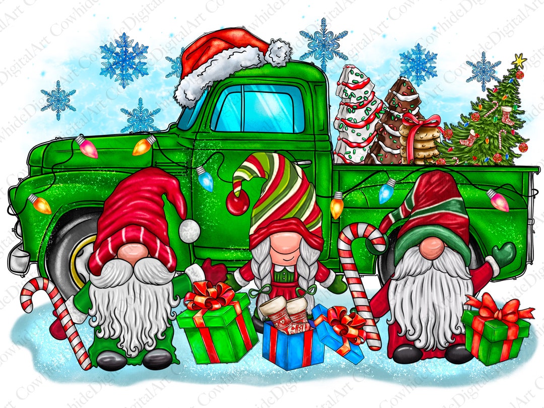 Christmas Gnomes Truck PNG, Sublimation Design (digital Download) - Etsy
