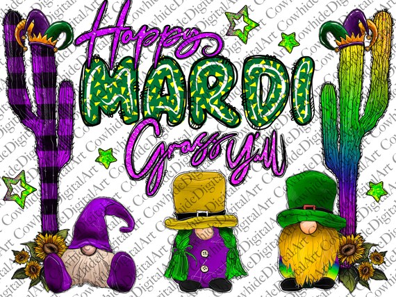 Mardi Gras Cactus Cactus Png Star Sublimation Design INSTANT DOWNLOAD ...