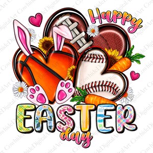 Happy Easter Day Sports Heart Png Sublimation Design Download, Easter ...