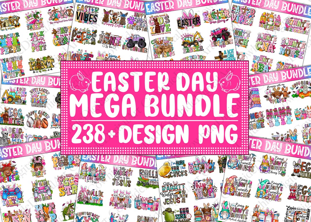 Happy Easter Day Mega Bundle PNG File, Easter PNG, 238 Png, Happy ...