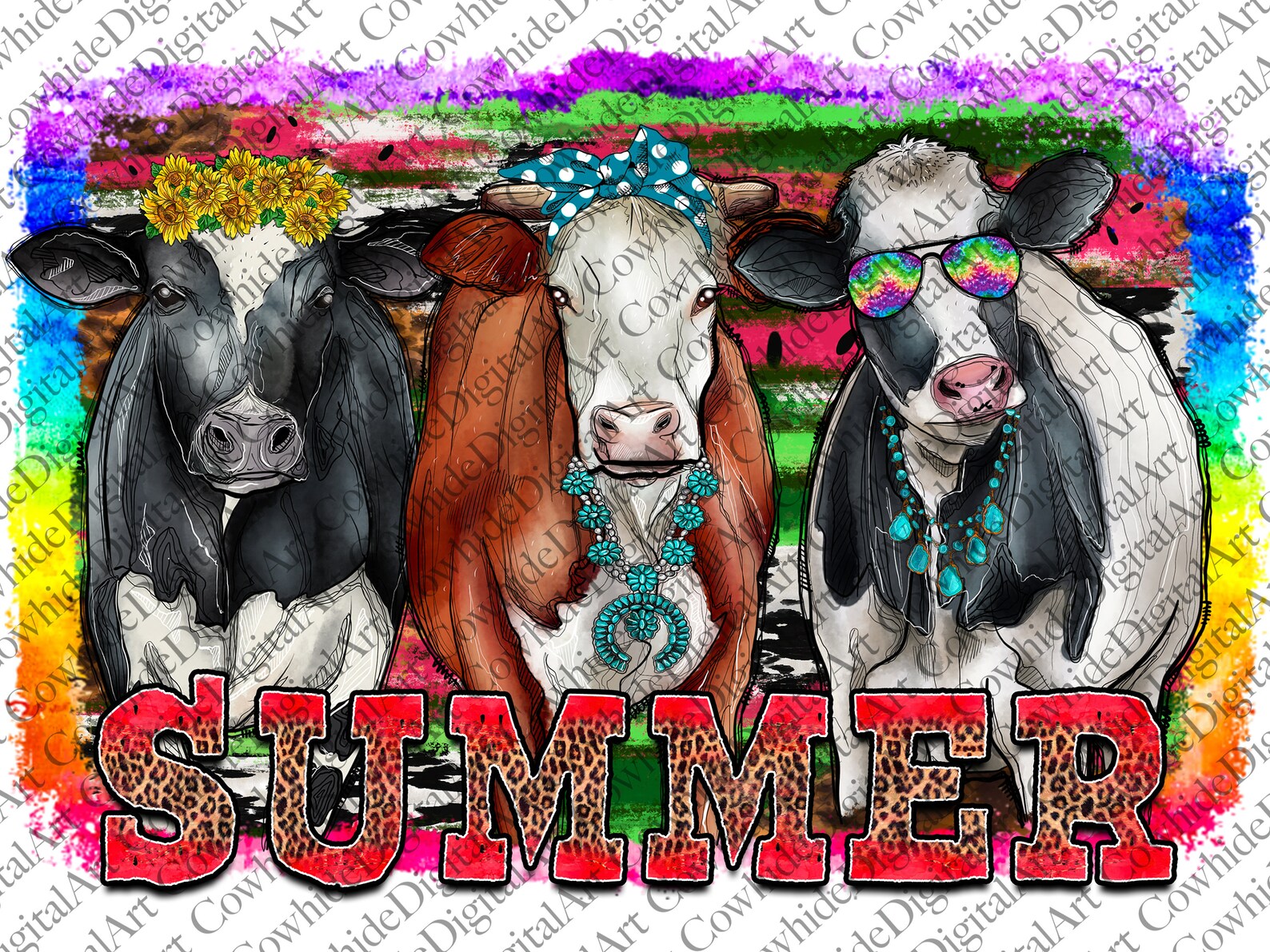 Hello Summer Cow Png File Summer Png Western PNG Cow - Etsy