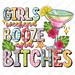Girls Weekend Booze and Bitches Png Sublimation Design Download, Summer ...
