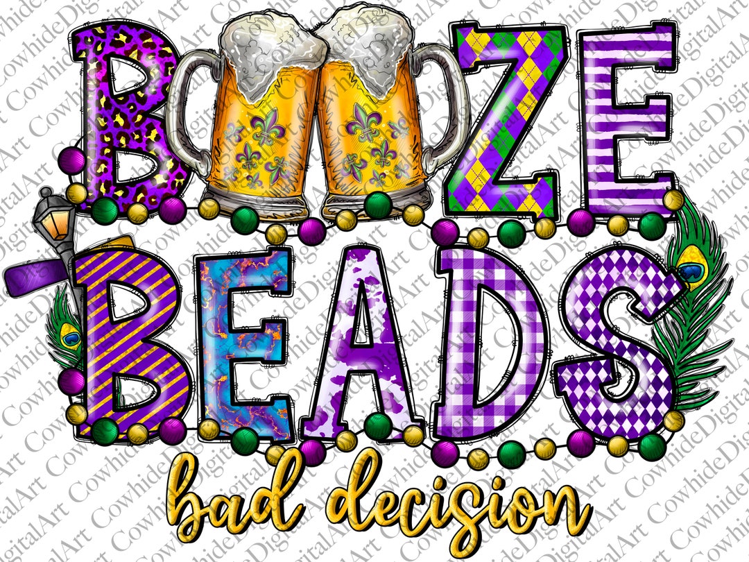 Mardi Gras Png, Booze Beads, Fleur De Lis (digital Download) - Etsy
