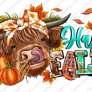 Hay Fall Cow Png Sublimation Design, Fall Png, Hello Fall, Cow Png ...