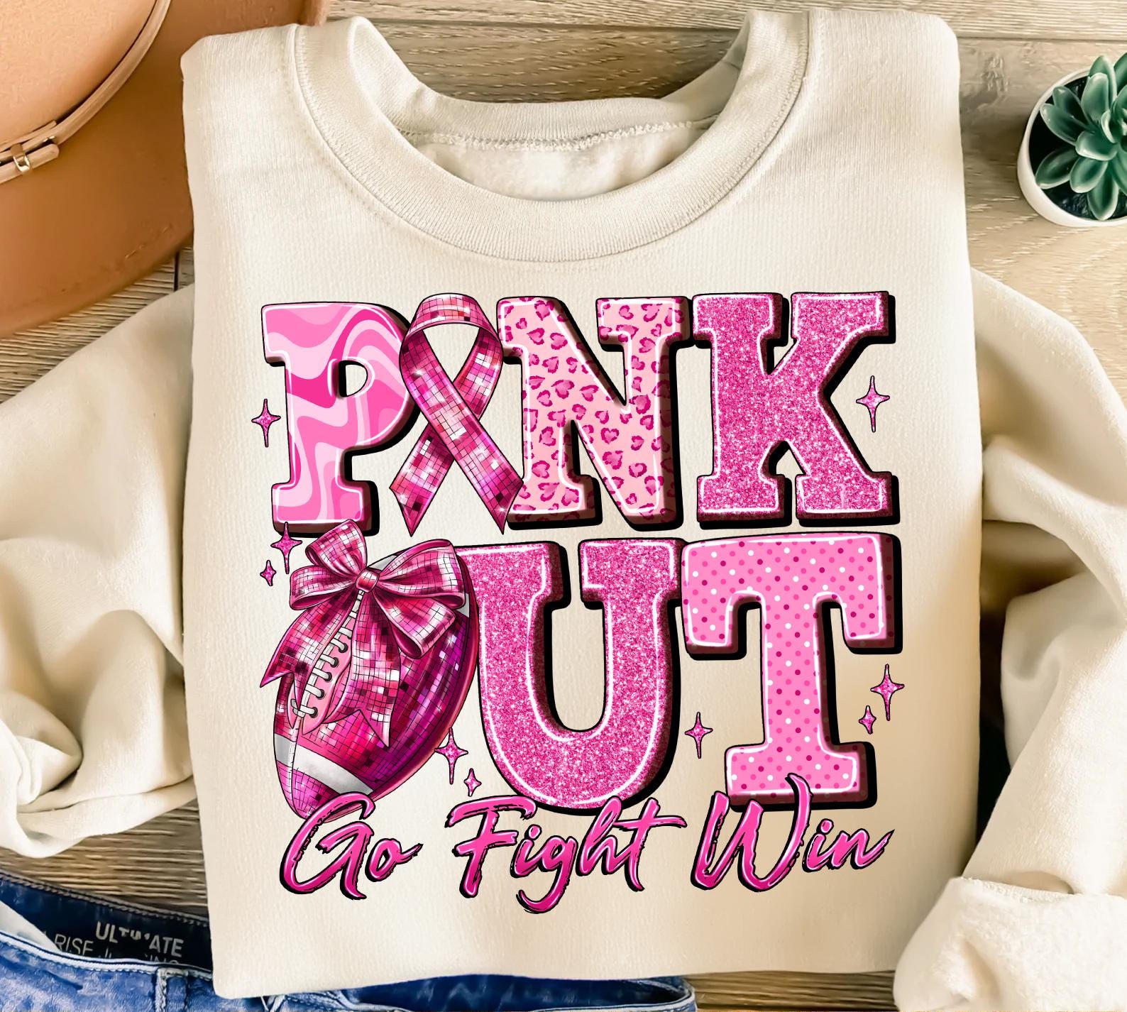 Pink Out Go Fight Win Png, Breast Cancer Football Pink Out Png, Pink ...