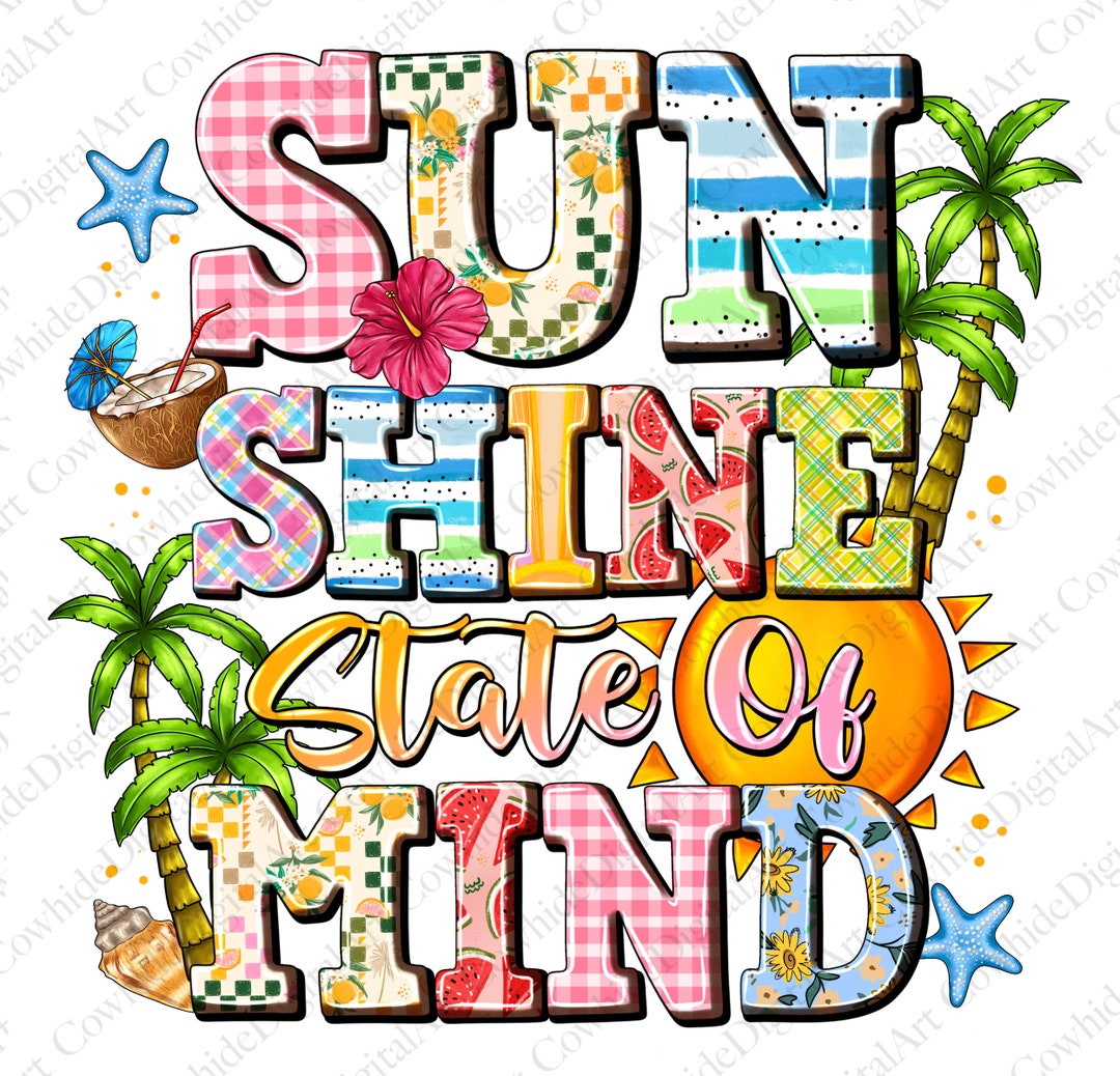 Sunshine State of Mind PNG, Summer Sublimation Design (digital Download ...