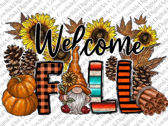 Welcome Fall Pumpkin Png Sublimation Design Hello Fall Png - Etsy