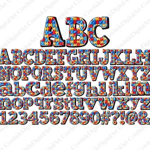 Autism Alphabet Bundle Png, Autism Awareness Alphabet Png, Doodle ...