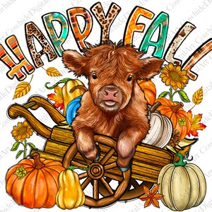 Happy Fall Cow Png Sublimation Design, Fall Png, Hello Fall, Cow Png ...