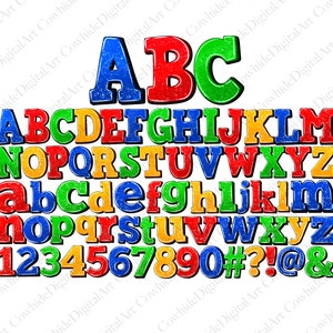 Autism Awareness Alphabet PNG Bundle, Doodle Letters Clip Art (digital ...