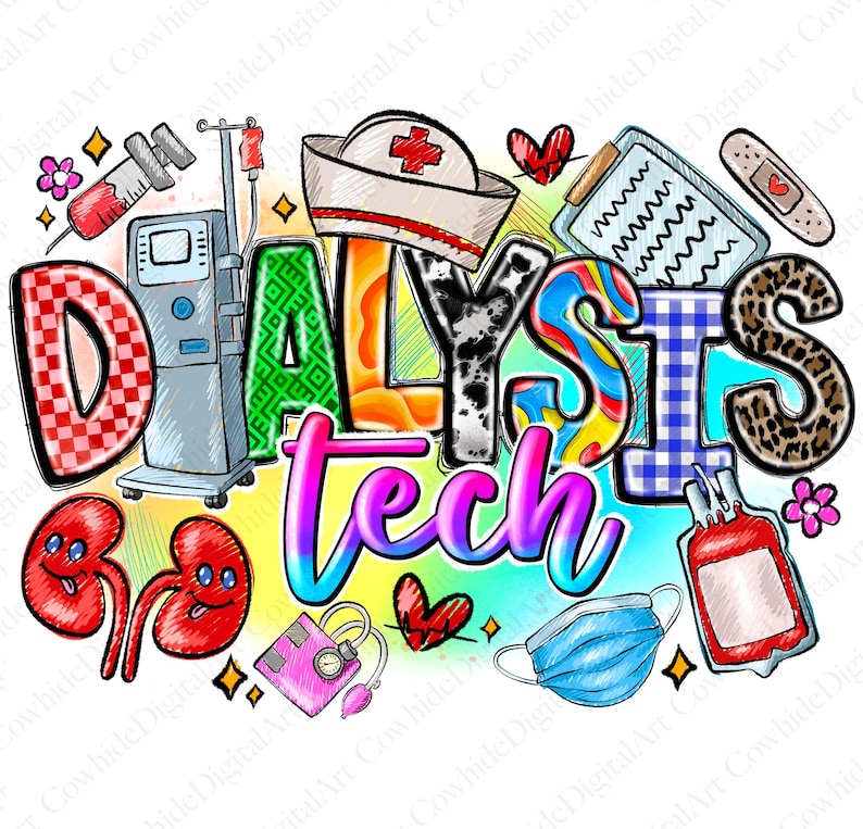 Dialysis Tech T-shirt Design, Nephrology Nurse PNG (digital Download ...