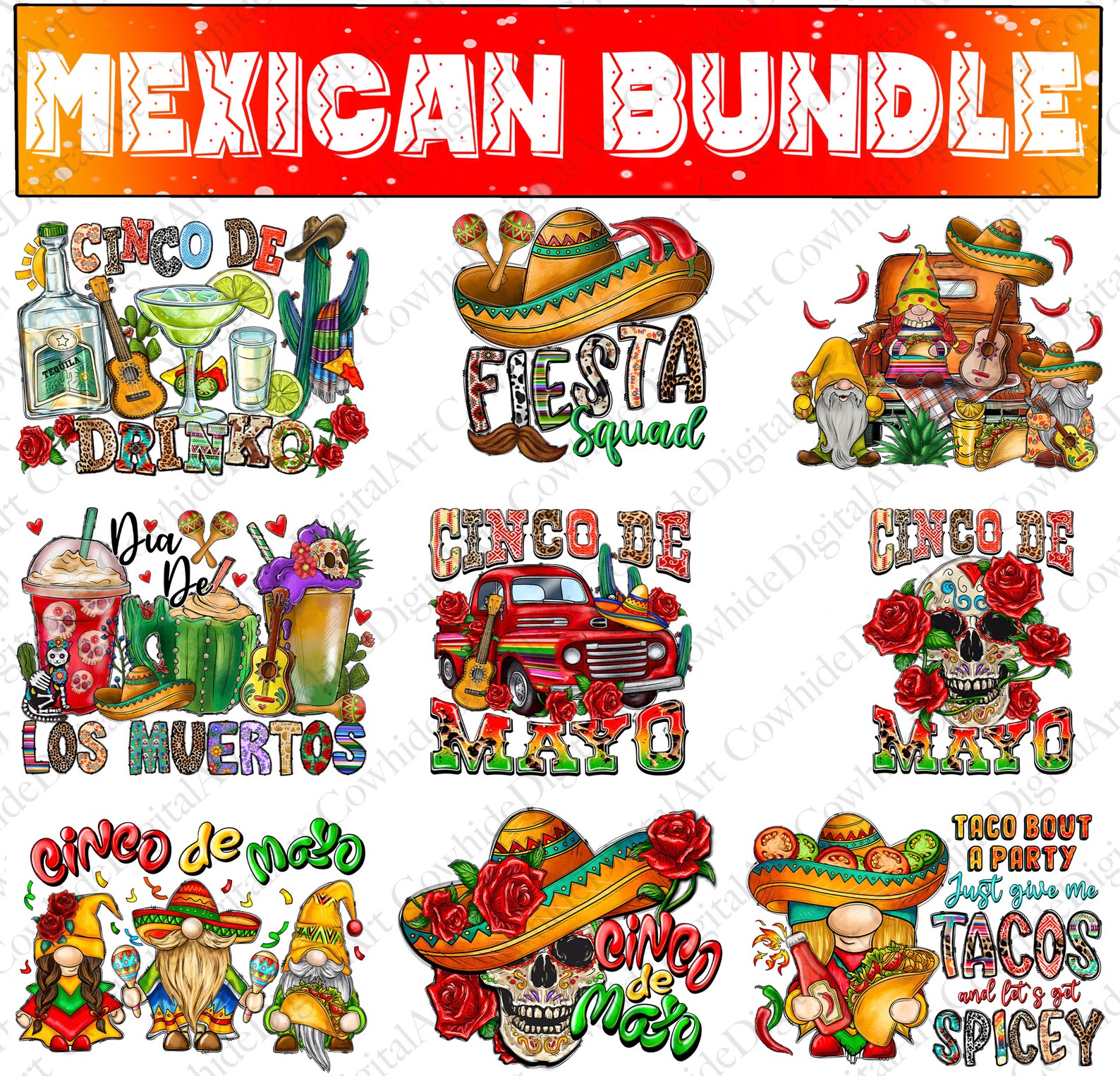 Mexican Bundle Png, Cinco De Mayo Png, Mama Cita, Cowhide, Western Png ...