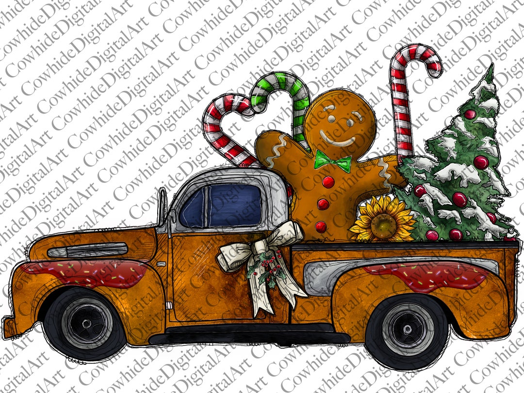 Christmas Gingerbread Truck PNG: Sublimation Design (digital Download ...