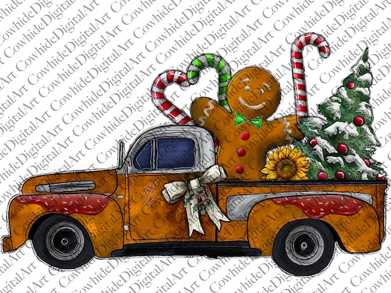 Christmas Gingerbread Truck PNG Sublimation Designs - Etsy