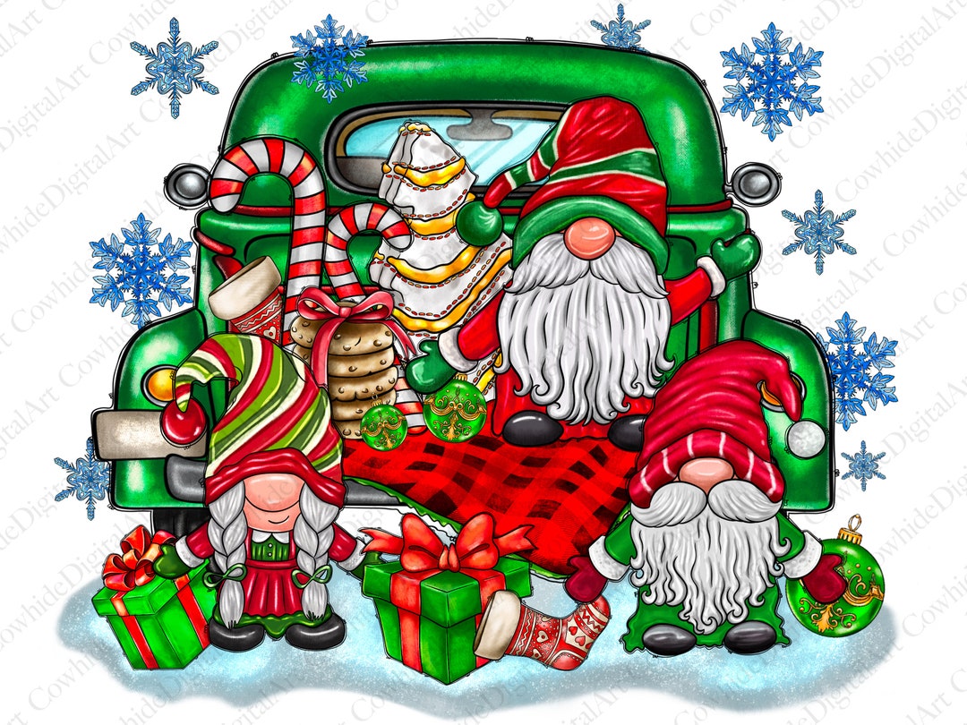 Christmas Gnome Truck Png,christmas Png, Merry Christmas Png,christmas ...