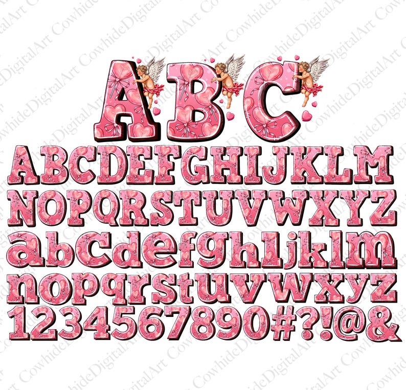Valentine's Day Alphabet PNG, Valentine PNG Letters, Numbers ...