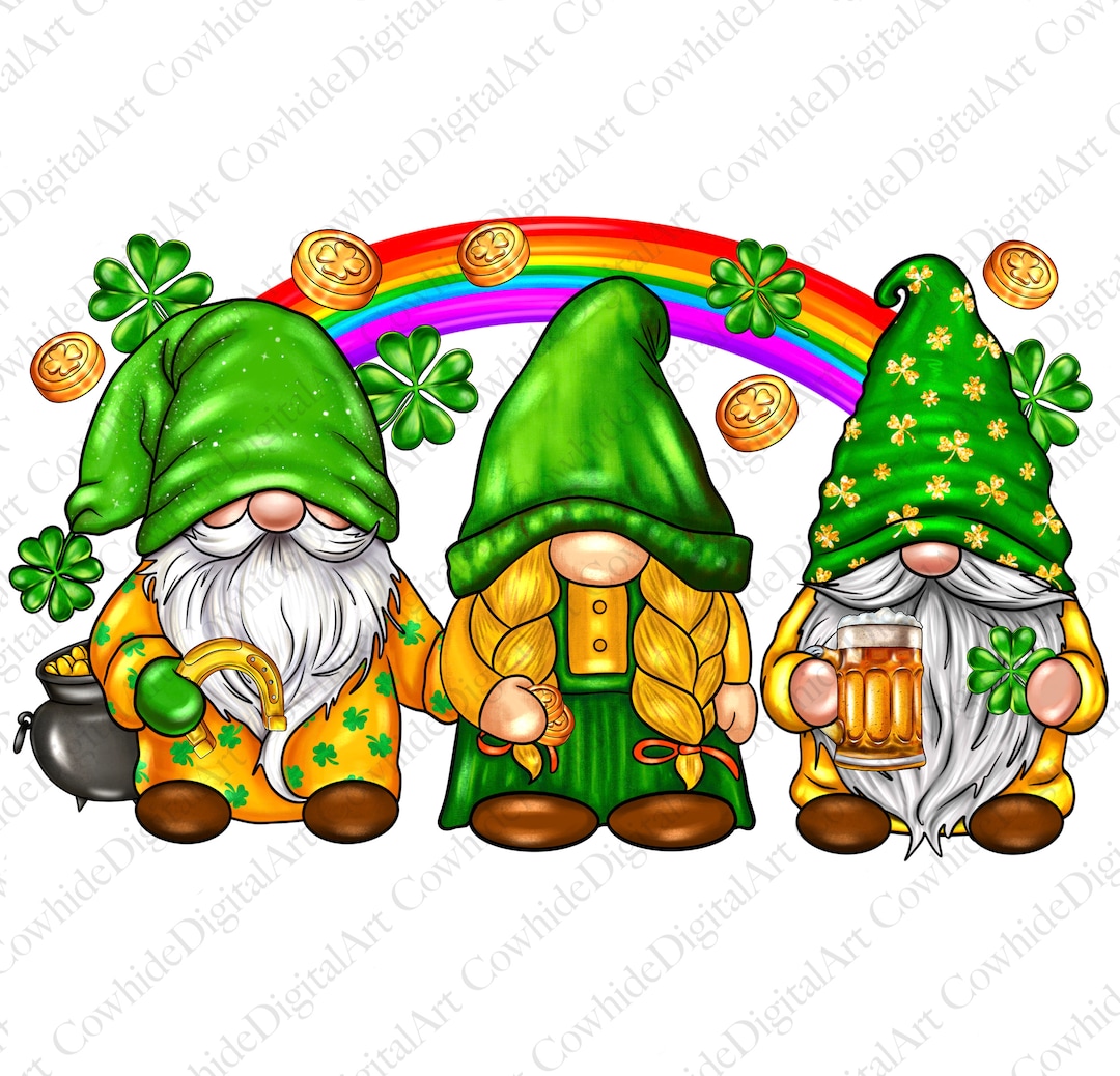 St Patrick's Day Gnomes Png Sublimation Design Download, St. Patrick ...