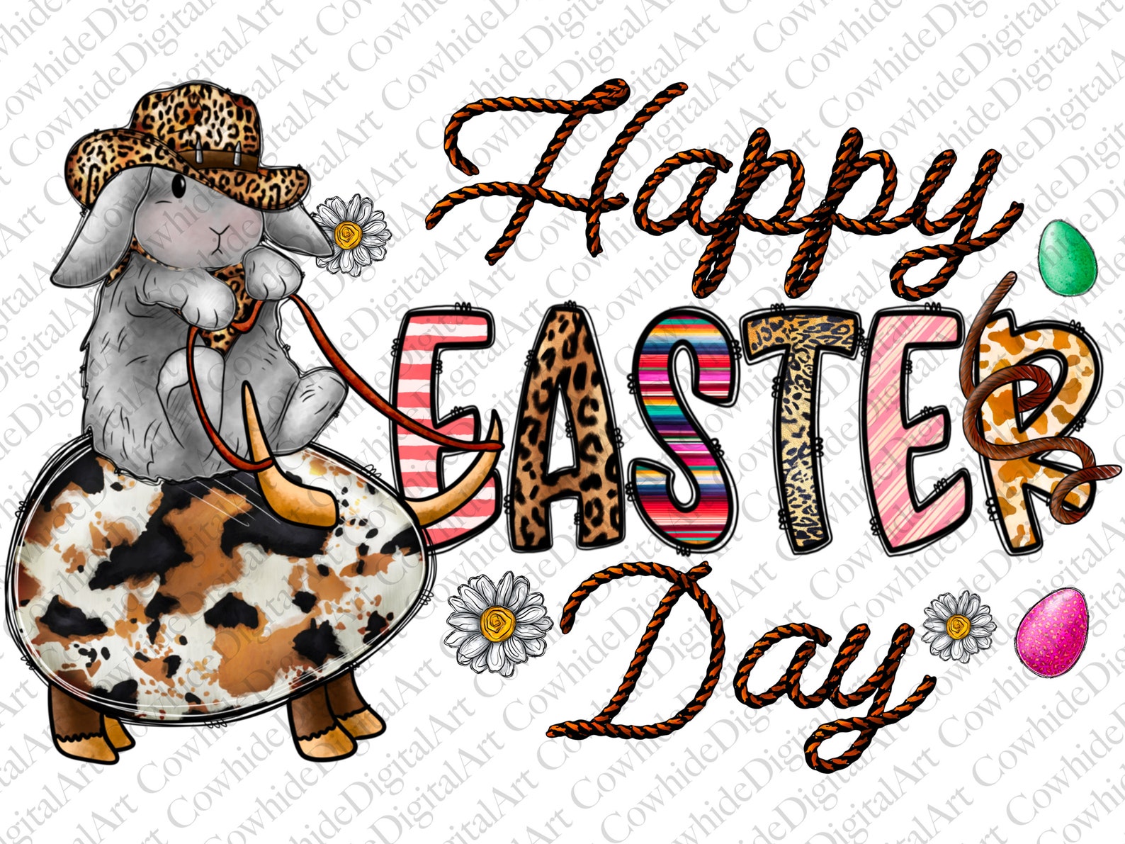 Cowboy Bunny Easter PNG, Western Sublimation Design (digital Download ...