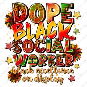 Dope Black Social Worker Png Sublimation Design Download, Social Worker ...
