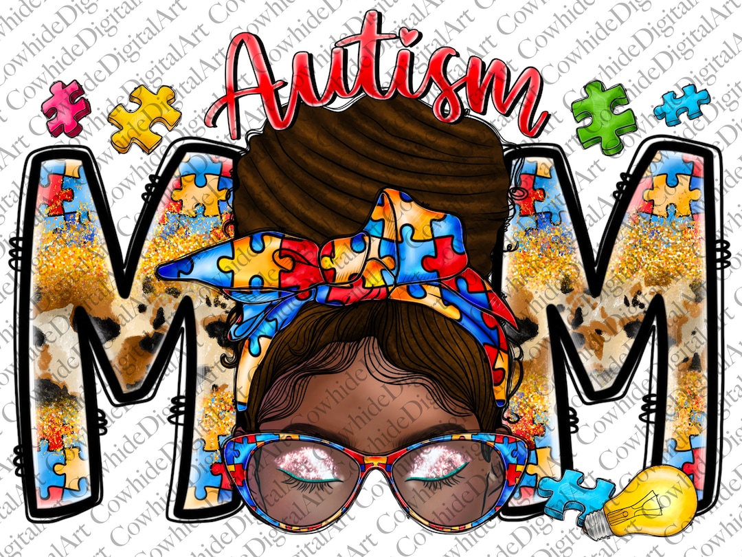 Autism Mom Png Sublimation Design Download, Autism Awareness Png ...