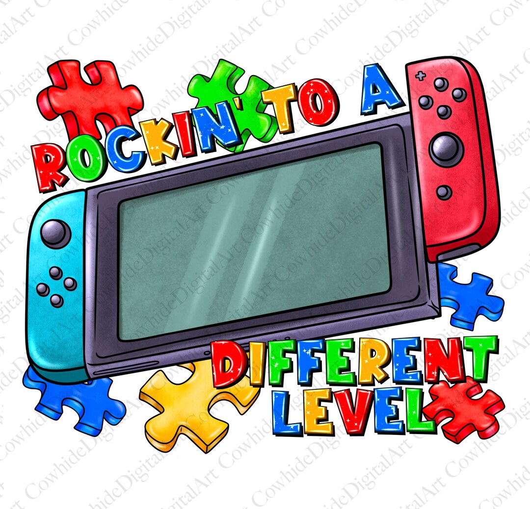 Autism Awareness Gaming PNG: Rockin' Gamer Sublimation Design (digital ...