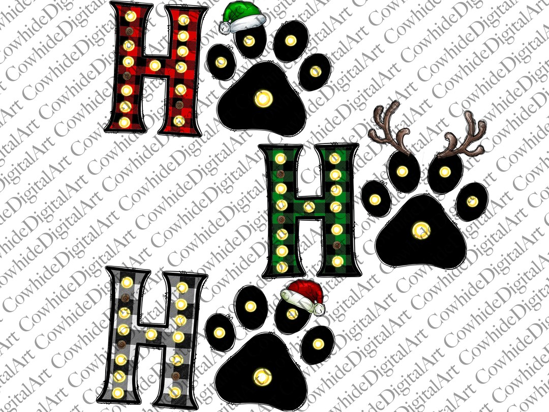 Ho Ho Ho Dog Paw Png, Dog Paw Png, Christmas Png, Gemstone Turquoise ...