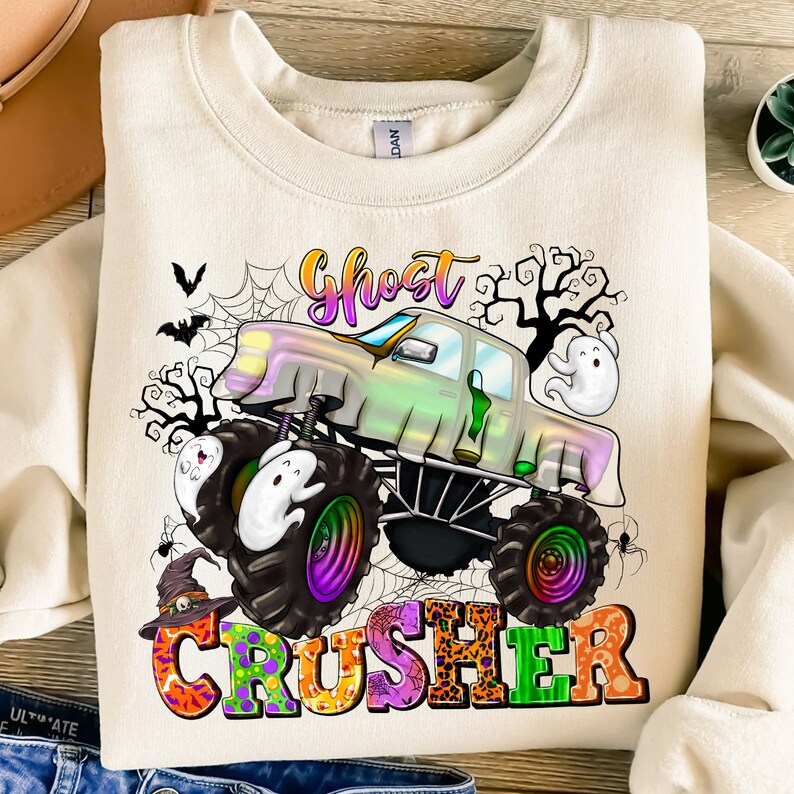 Ghost Crusher Png Sublimation Design, Monster Truck Png, Halloween Png ...