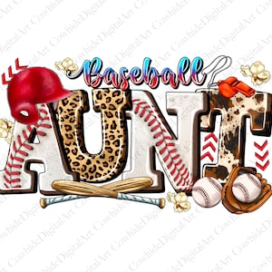 Baseball Aunt PNG, Baseball Aunt Sublimation, Baseball Leopard Design ...