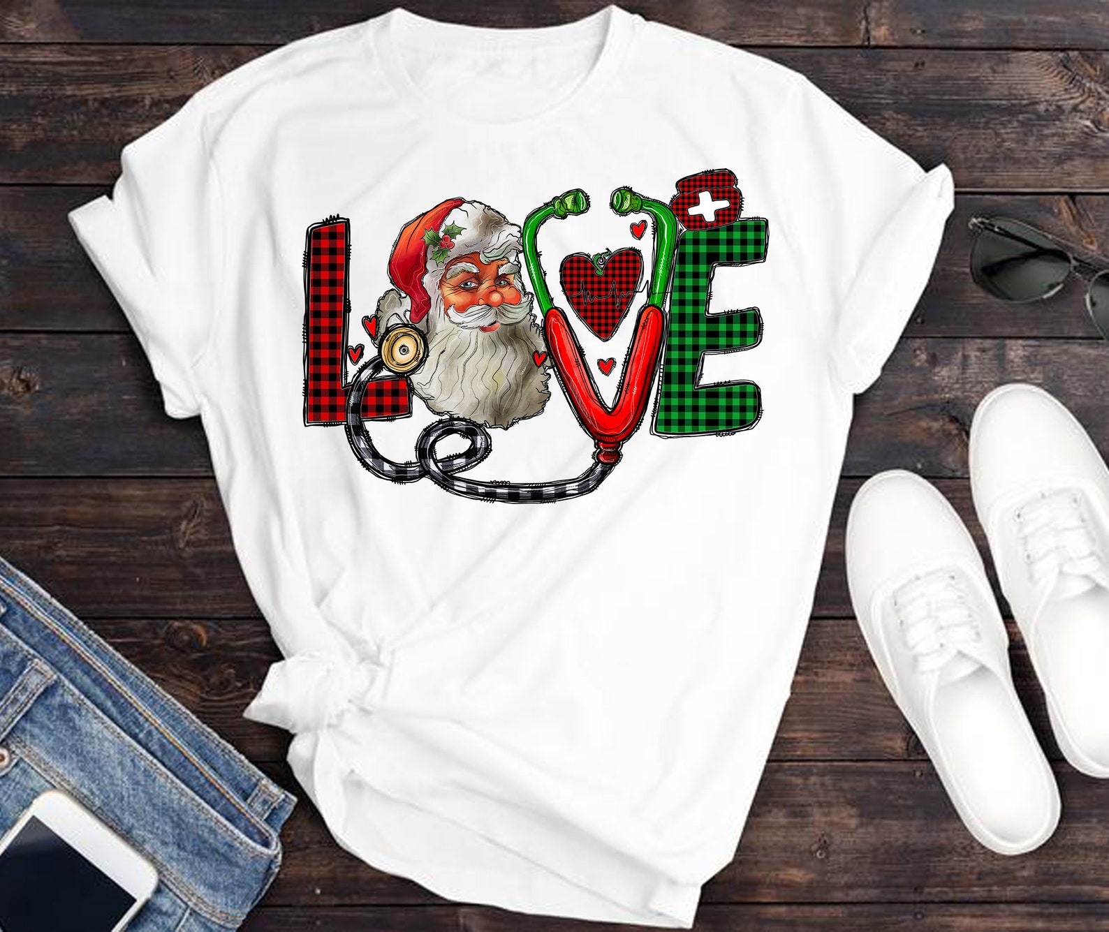 Love Christmas Nurse Santa Png Santa Png Merry Christmas | Etsy
