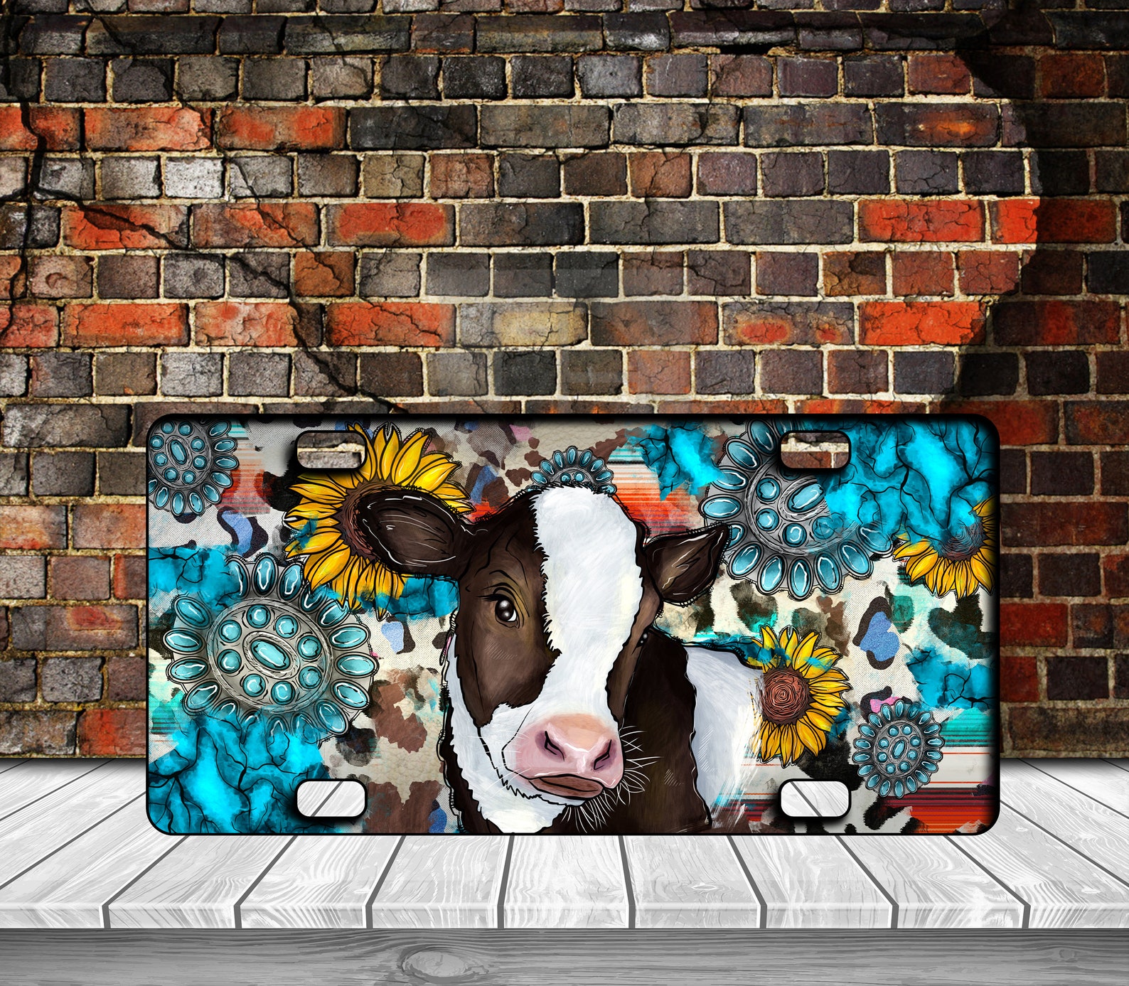 Western Cow License Plate Sublimation Design (PNG Digital Download) - Etsy