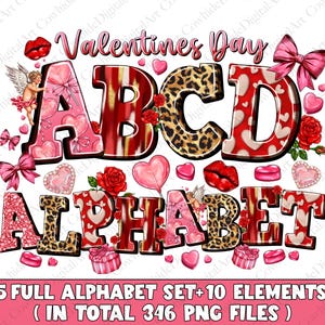 Valentine's Day Alphabet PNG, Valentine PNG Letters, Numbers ...