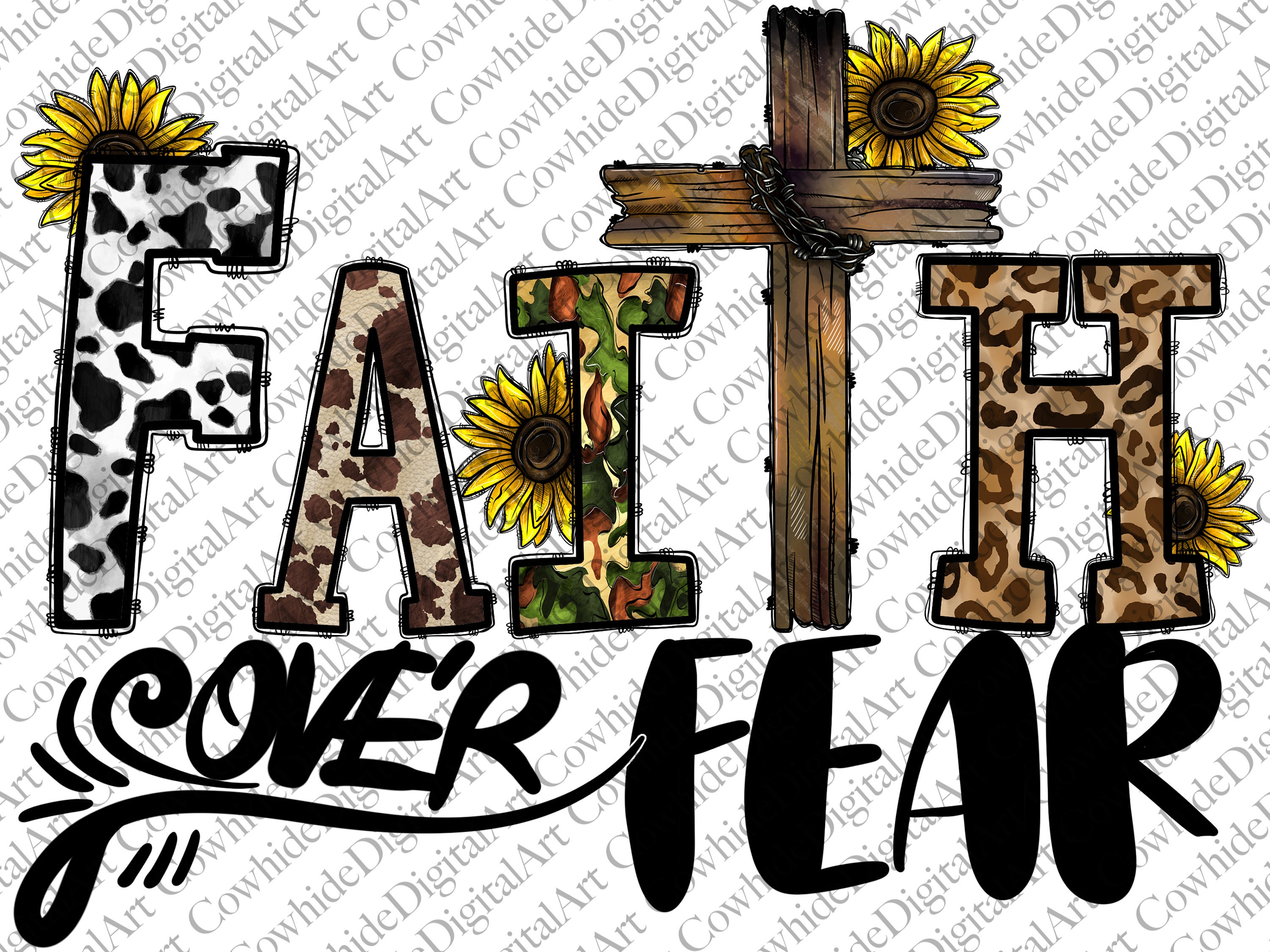 Western Faith Png File Faith Over Fear PNG Jesus Png - Etsy