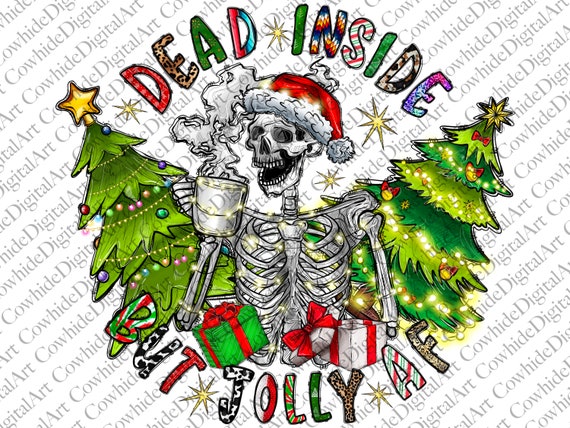 Dead Inside but It's Christmas Png Sublimation Design - Etsy