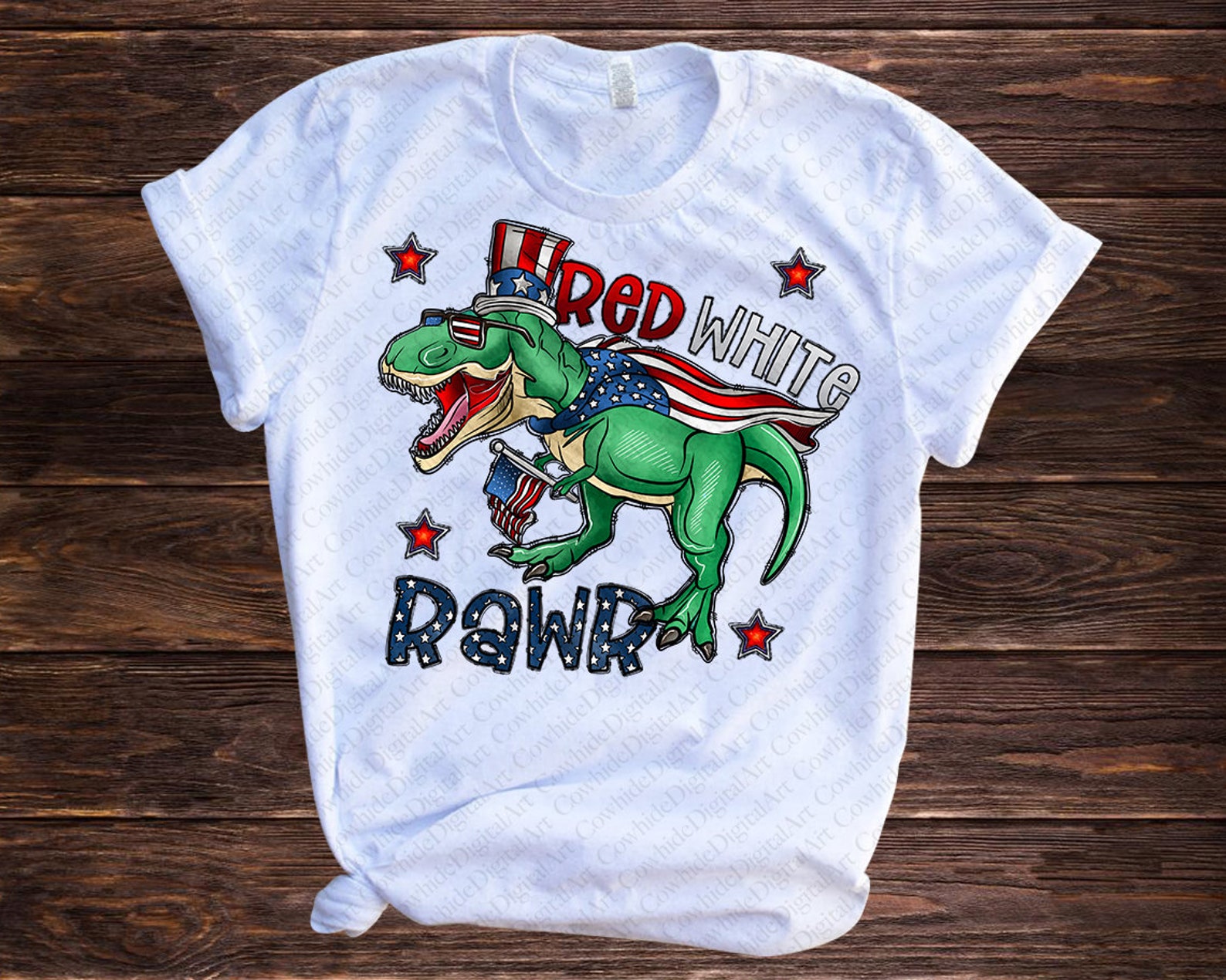 Red White & RAWR Rex Png America Dinosaur Usa Rex Png - Etsy