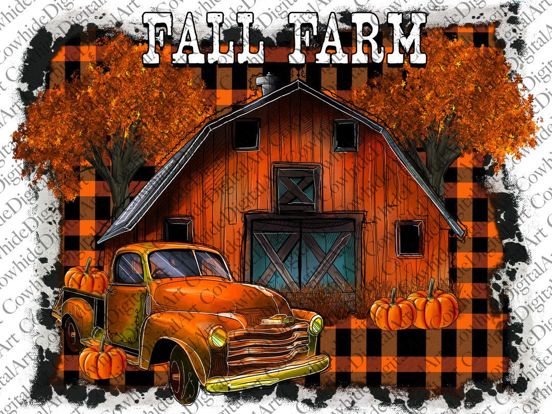 Fall Farm Truck PNG: Pumpkin Sublimation Design (digital Download) - Etsy