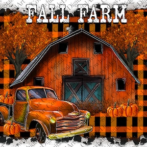 Fall Farm Png File,truck Png, Western PNG, Pumpkin Png, Sublimation ...