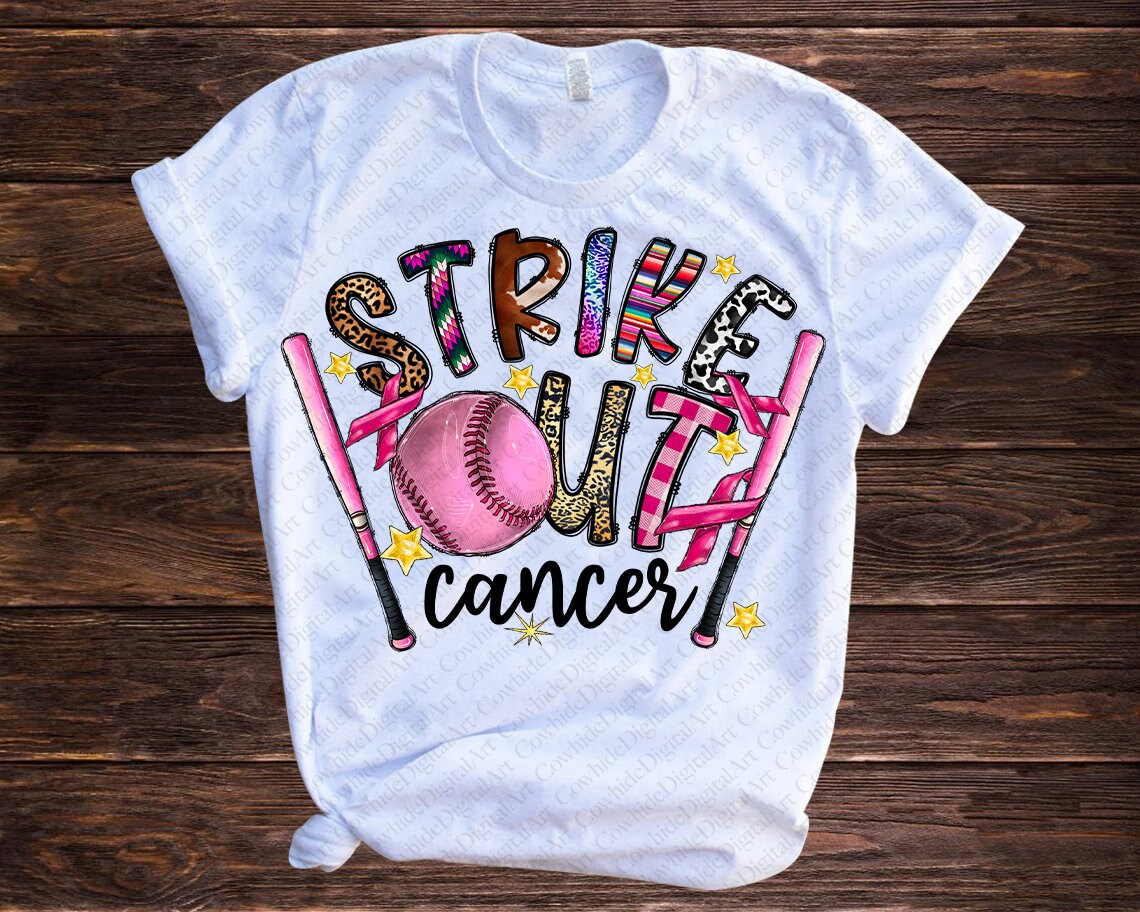 Strike Out Cancer Baseball Png Pink Breast Cancer Baseball - Etsy