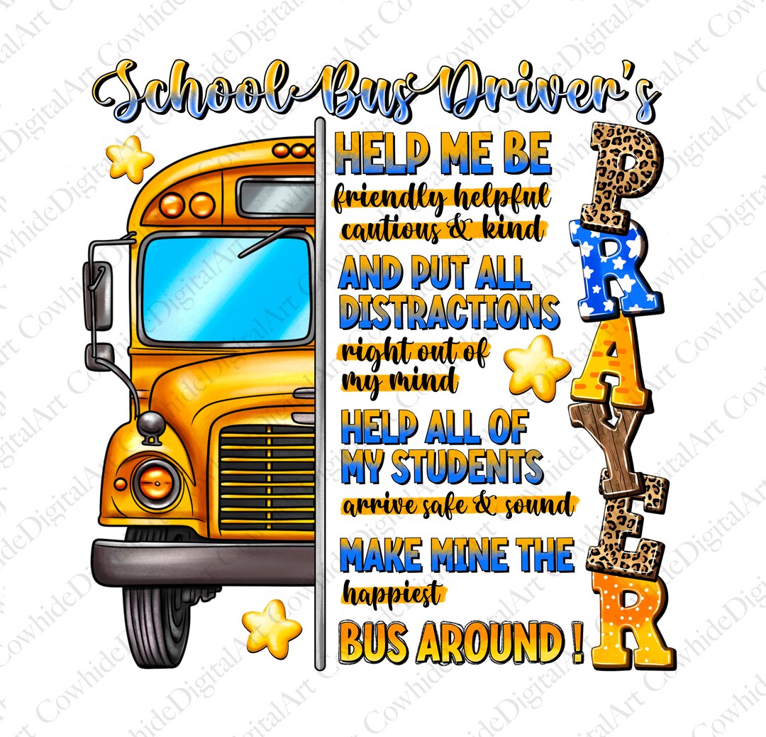 School Bus Driver PNG File, Sublimation Designs Download, School Bus ...