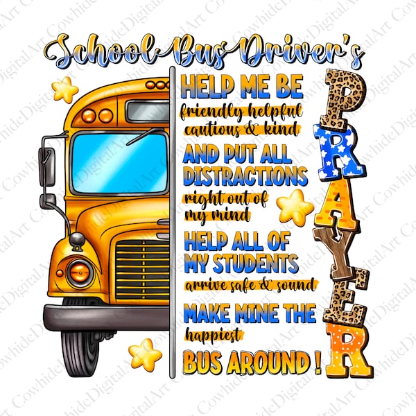 School Bus Driver Prayers - Etsy