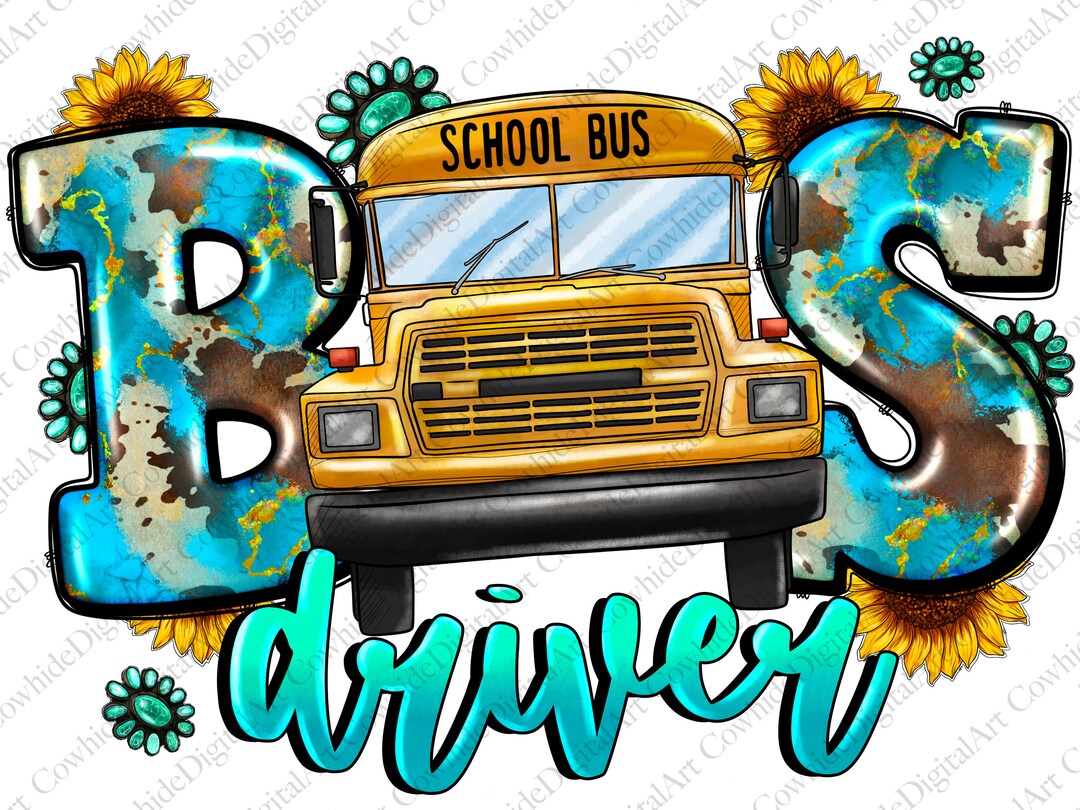 School Bus Driver PNG, Back to School Sublimation Design (digital ...