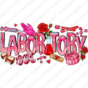 Valentine Laboratory Sublimation Design Png, Laboratory Png,nurse Life ...