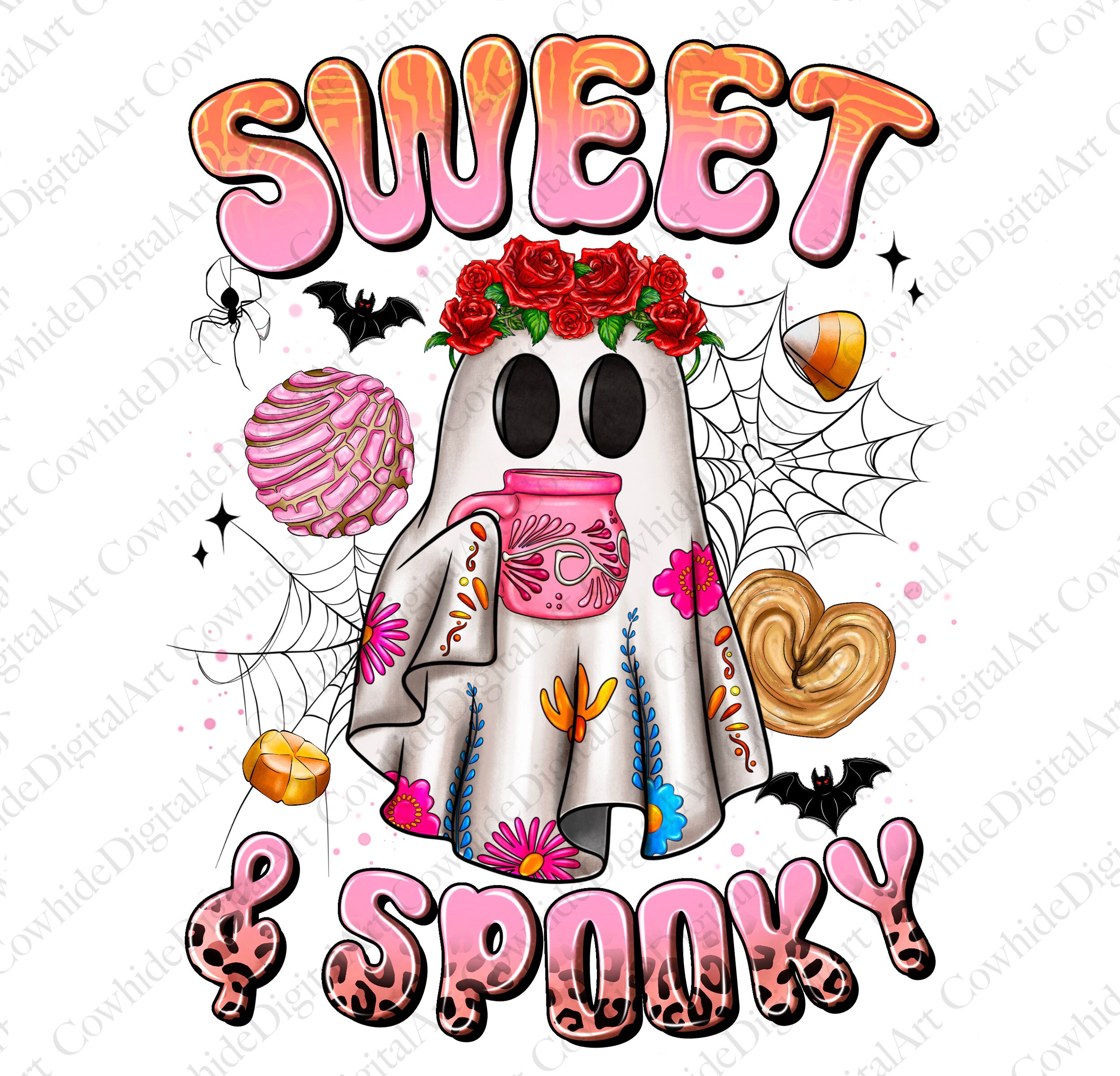 Sweet Spooky Ghost PNG, Halloween Concha, Pan Dulce (digital Download ...