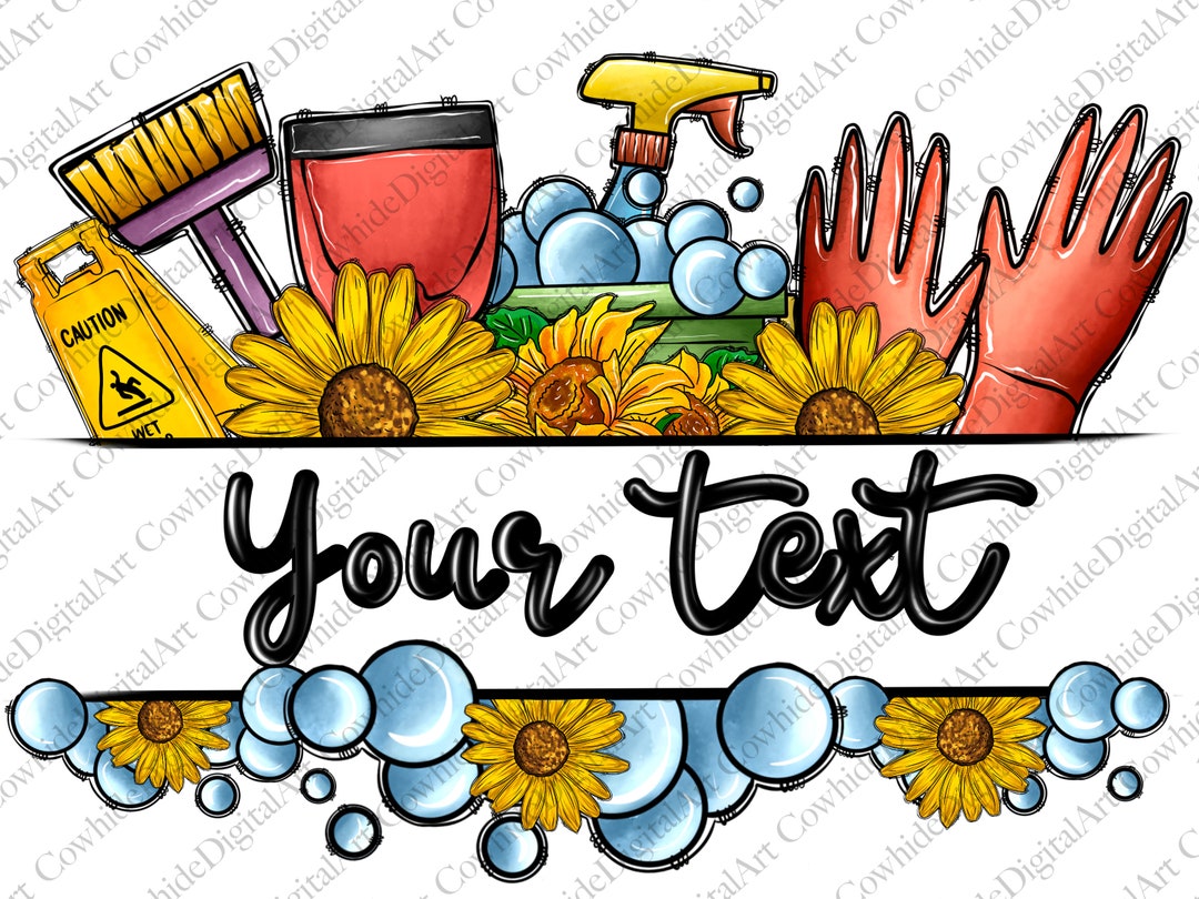 Customize Cleaning Name Png Sublimation Design Download, Split Monogram ...