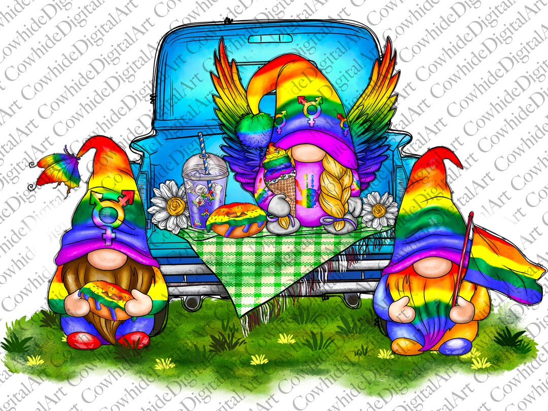 LGBT Gnomes Truck Png Sublimation Design Download, Trans Png, Asexual ...