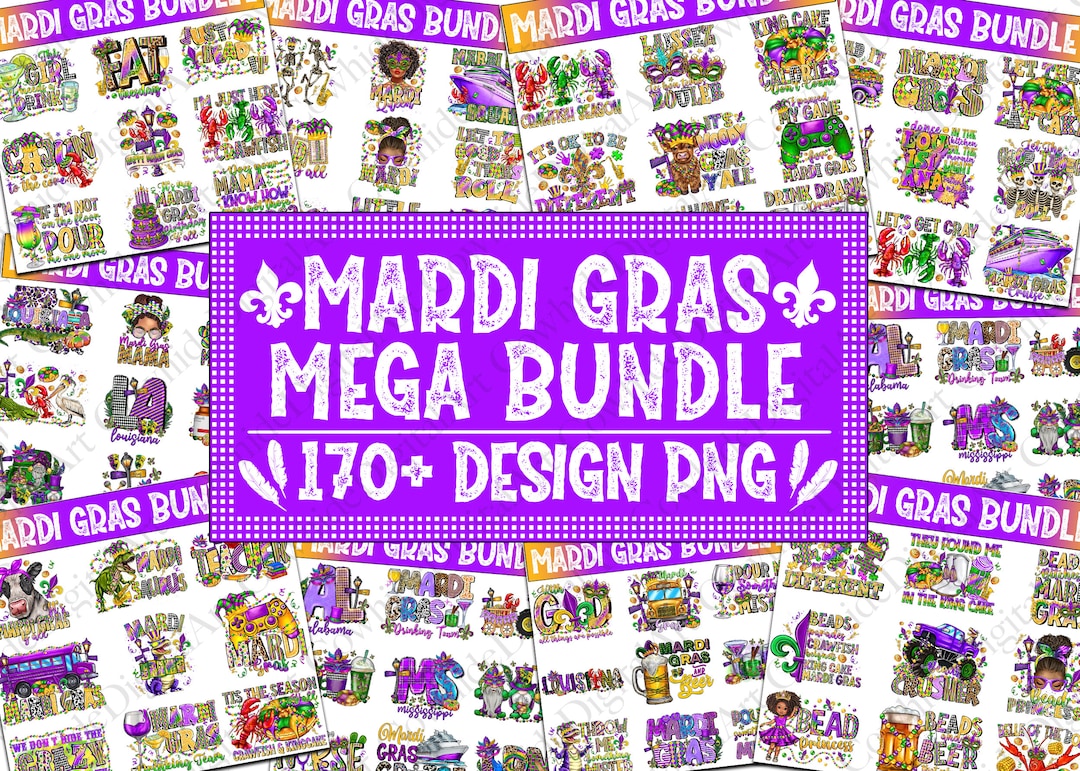 Mardi Gras Bundle Png, Mardi Gras Carnival Png, Mardi Gras Png, Cowhide ...
