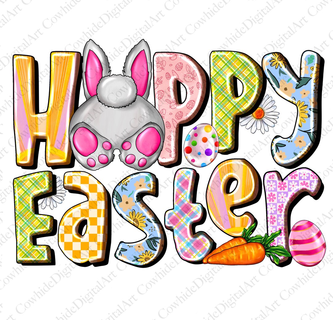 Hoppy Easter Bunny Png Sublimation Design, Easter Png, Happy Easter Png ...