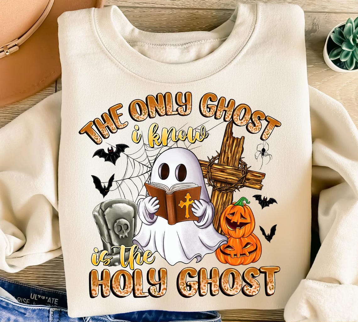 The Only Ghost Png, I Know is the Holy Ghost Png, Retro Halloween Png ...
