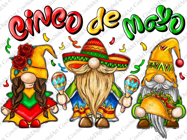 Cinco De Mayo Gnome Png Sublimation Design Mexico Gnomes - Etsy
