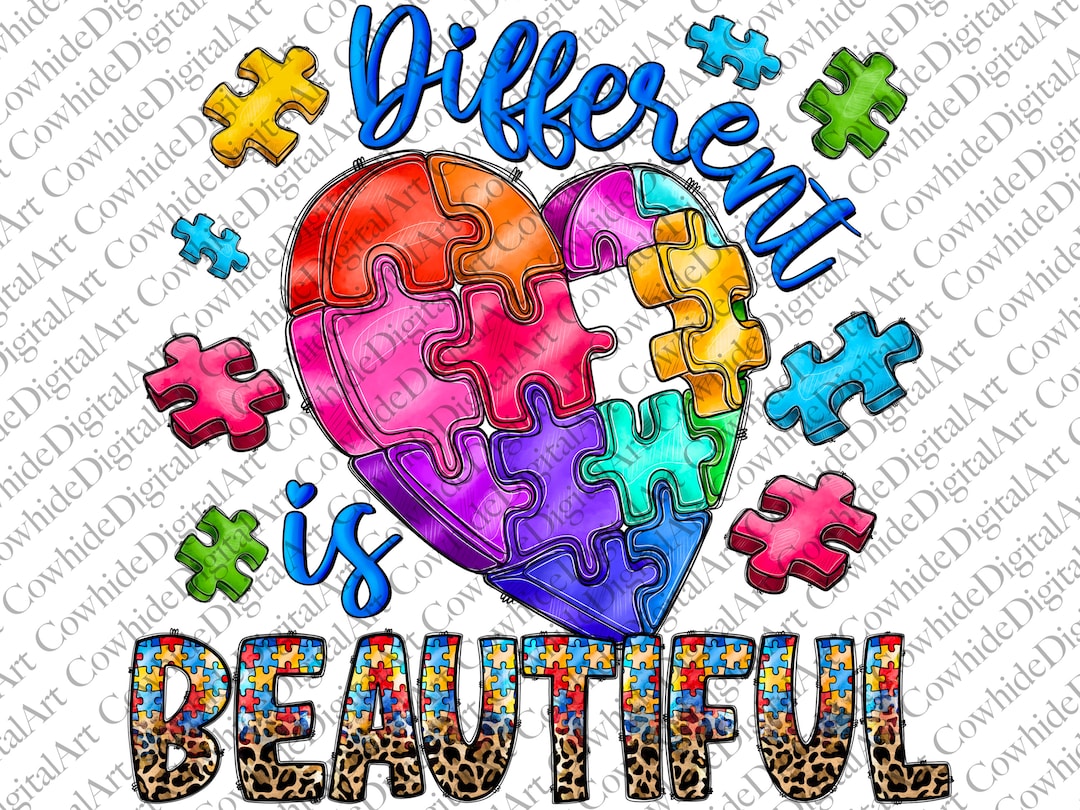 Different is Beautiful Autism Png Sublimation Design Download, Autism ...