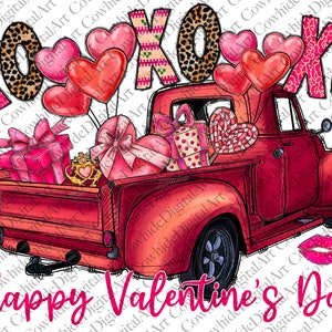 Happy Valentine's Day Truck Png, Valentine's, Loads of Love Sublimation ...